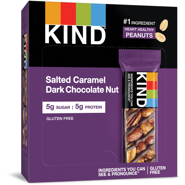 KIND BAR - Salted Caramel Dark Chocolate Almond 1.4 OZ Bar – GRABNGO ...